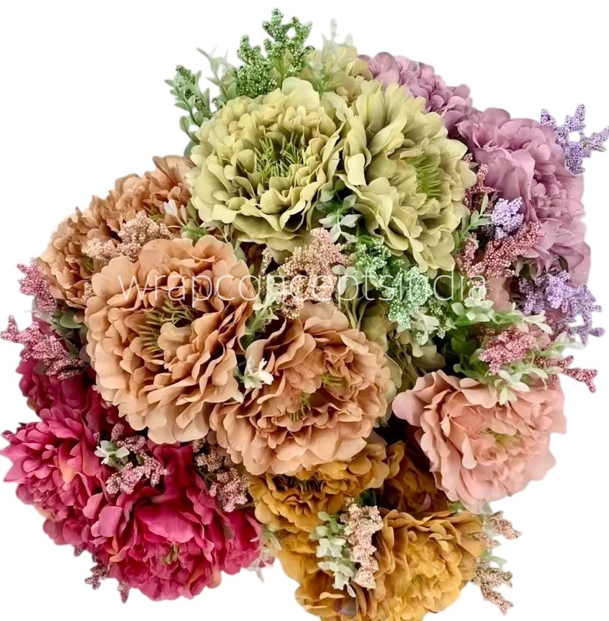 Big Open Peony Flower Bunch with Add-Ons – Gift Decoration & Hamper ...